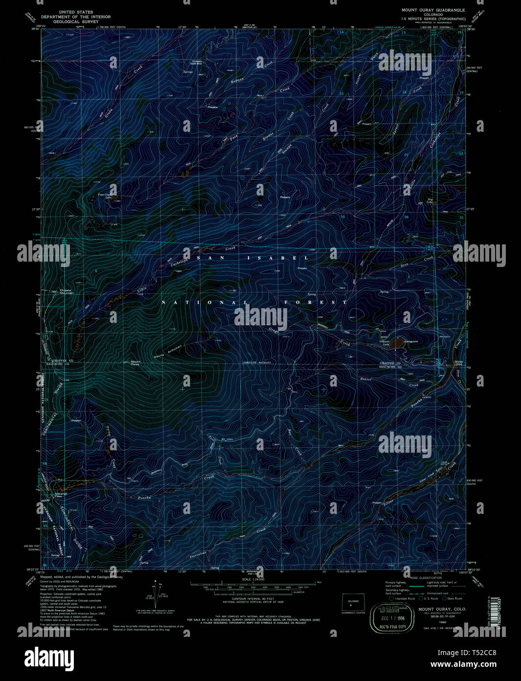 Ouray colorado map hi-res stock photography and images - Alamy