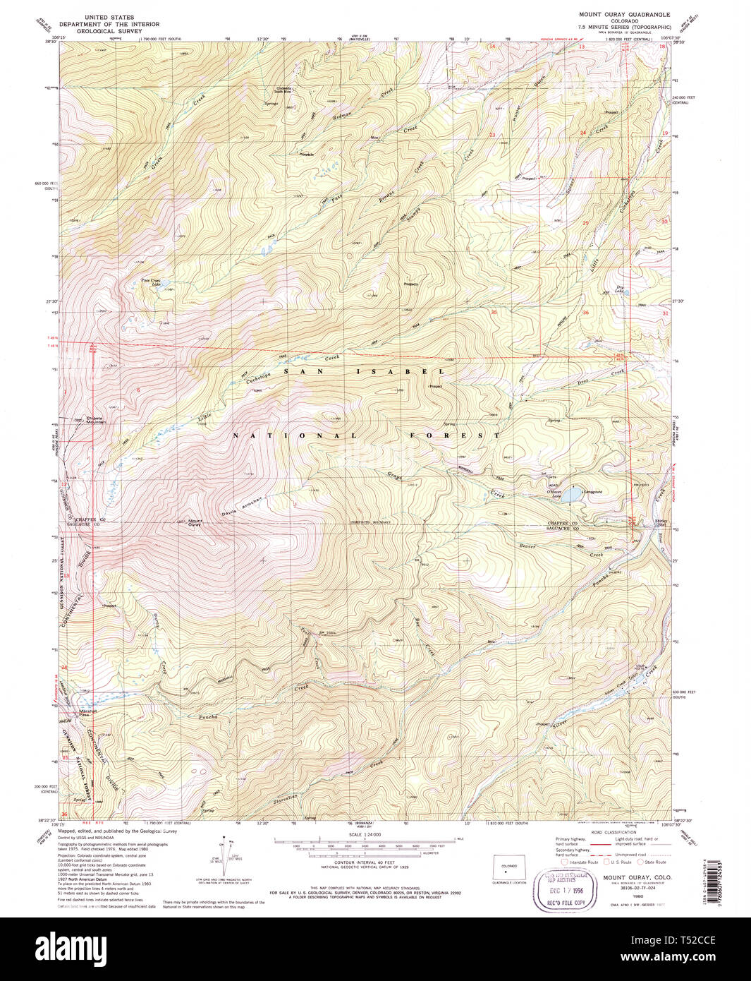 Ouray colorado map hi-res stock photography and images - Alamy