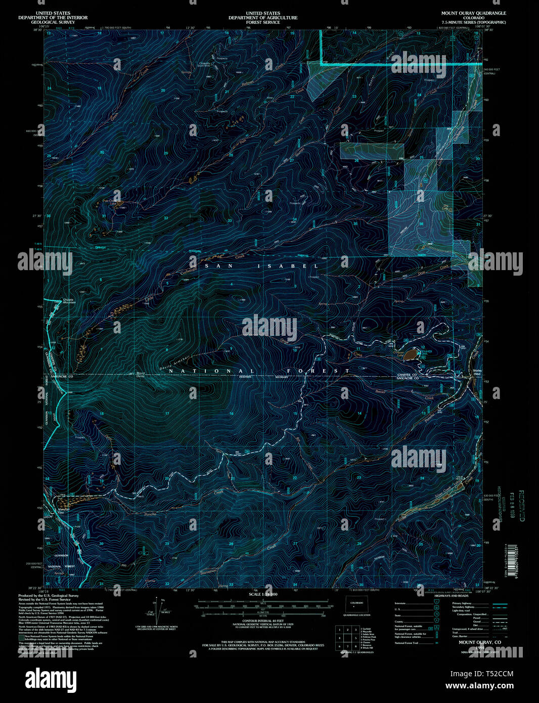 Ouray colorado map hi-res stock photography and images - Alamy