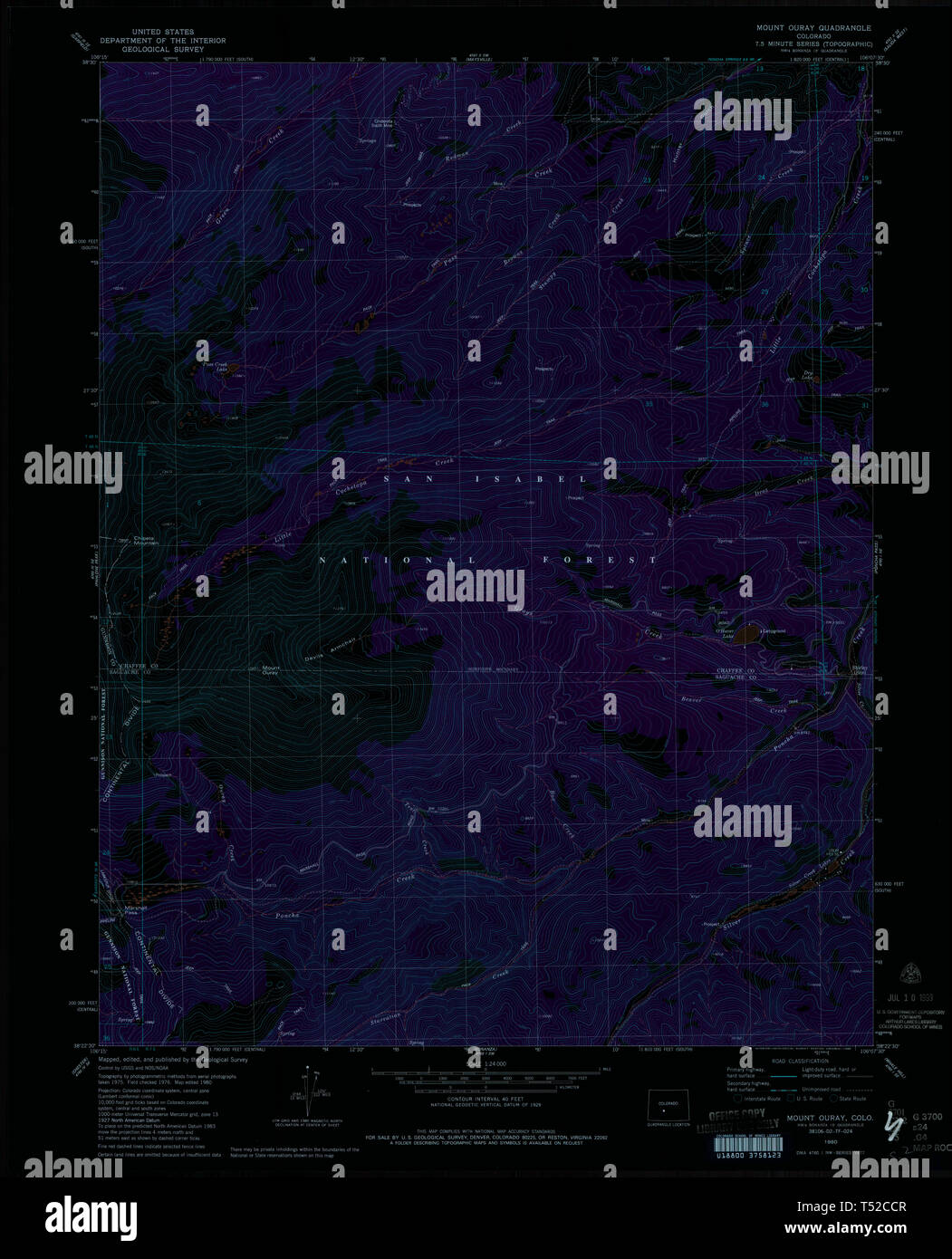 Ouray colorado map hi-res stock photography and images - Alamy