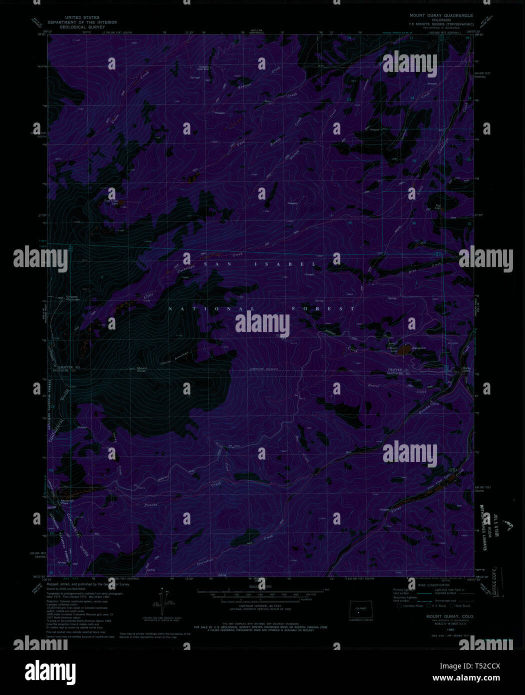 Ouray colorado map hi-res stock photography and images - Alamy