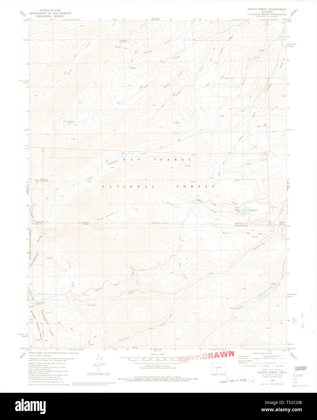 Ouray colorado map hi-res stock photography and images - Alamy