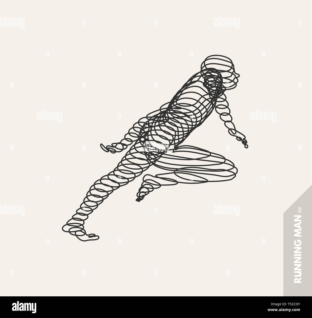 3d running man. Design for sport, business, science and technology ...