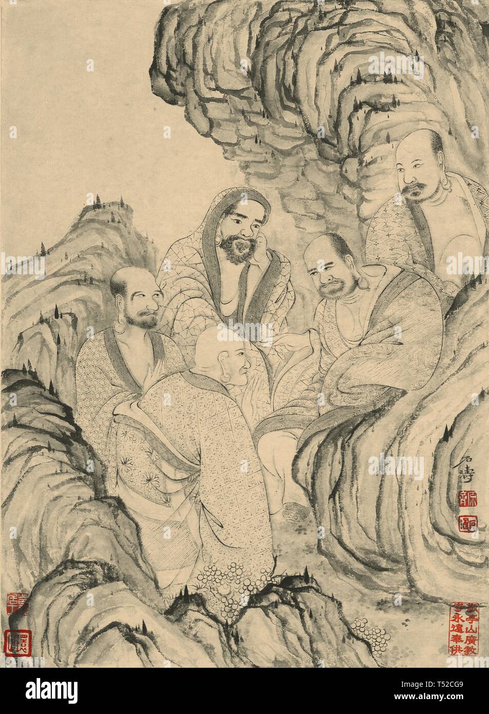 "Shi Tao Luo Han Bai Kai Album" is a work drawn by Shi Tao in his youth ...