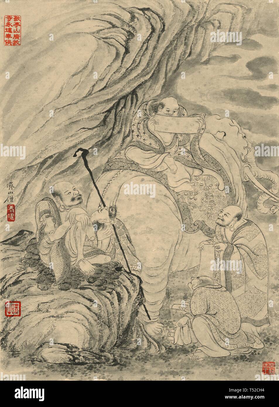 "Shi Tao Luo Han Bai Kai Album" is a work drawn by Shi Tao in his youth ...