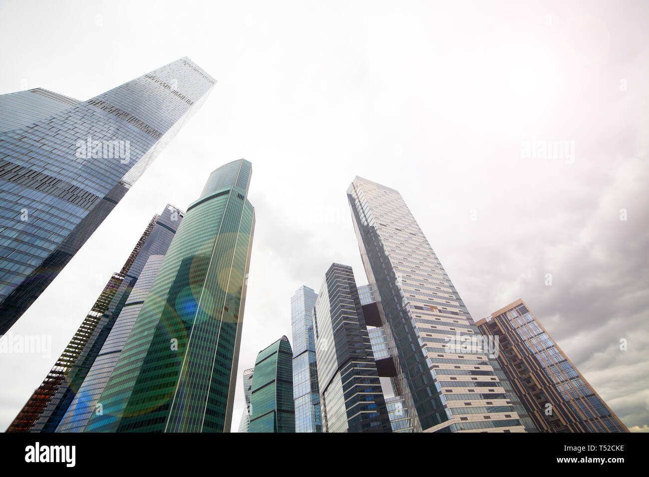 Skyscrapers against the sky. Glass buildings of the modern city Stock ...