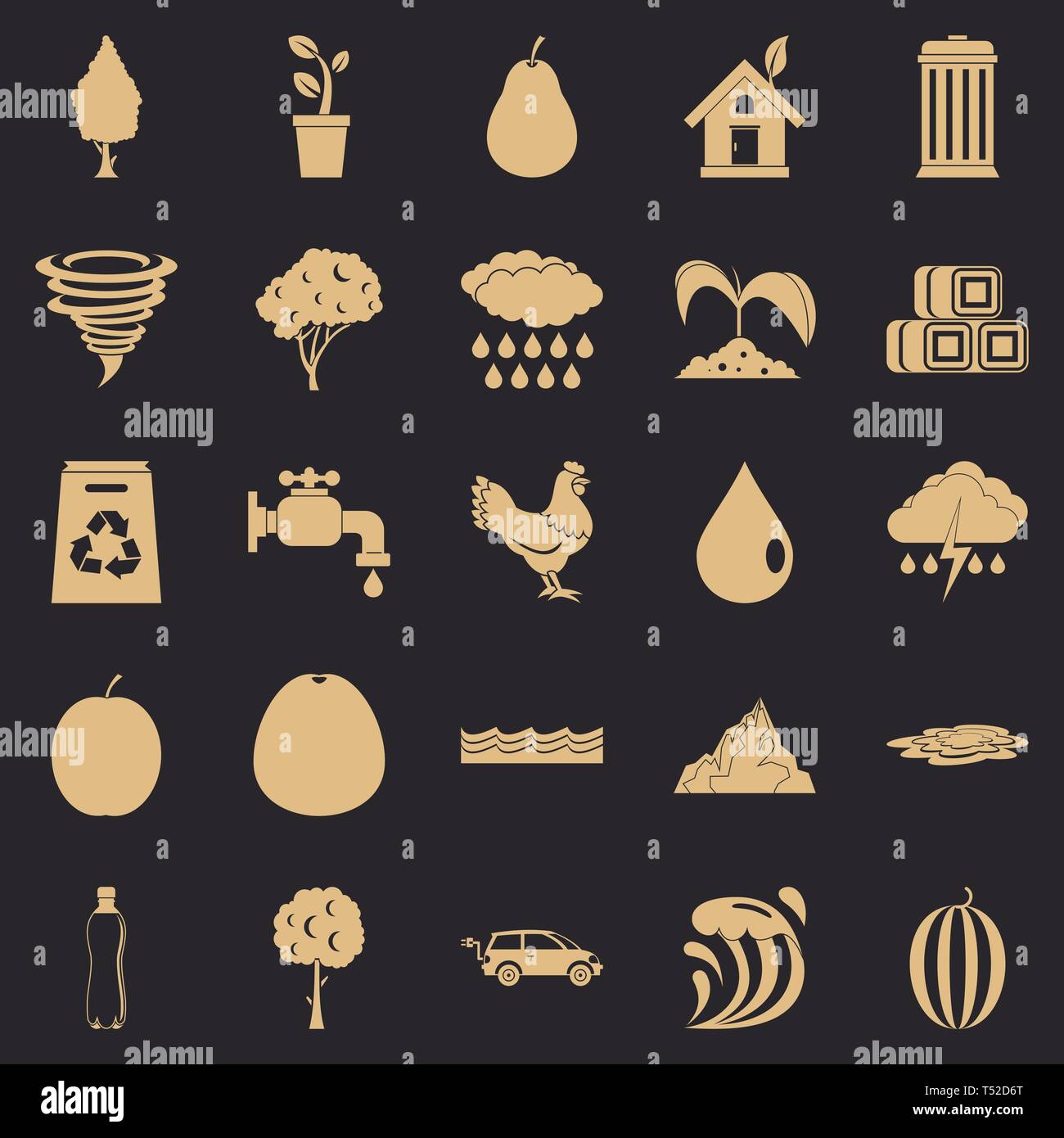 Pure water icons set, simple style Stock Vector Image & Art - Alamy