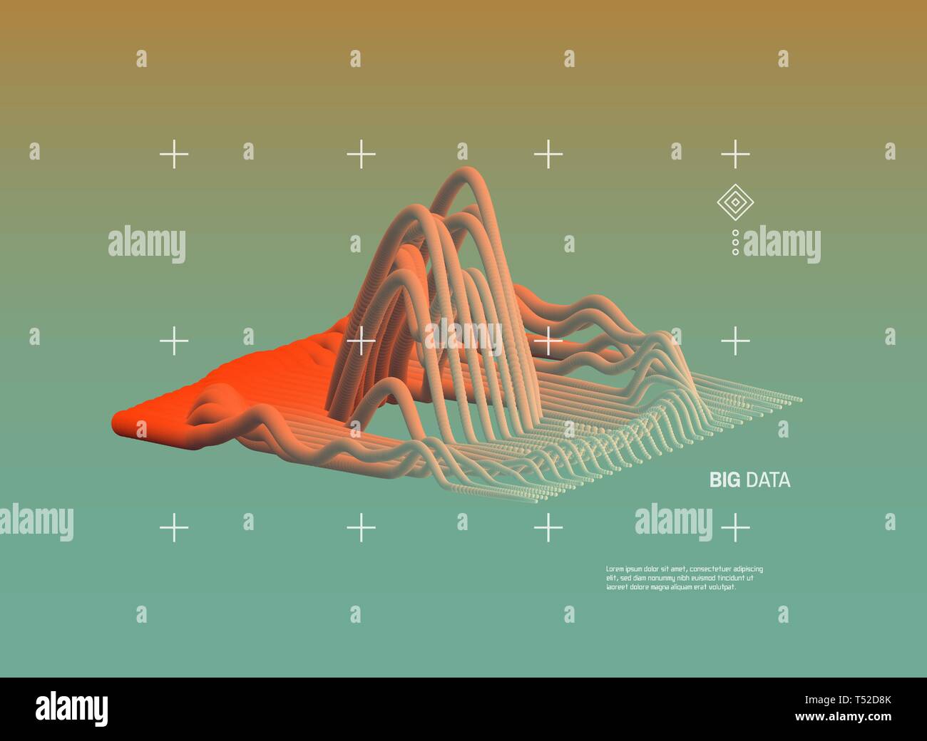 Big data graph visualization. Dynamic effect. Cover design template ...