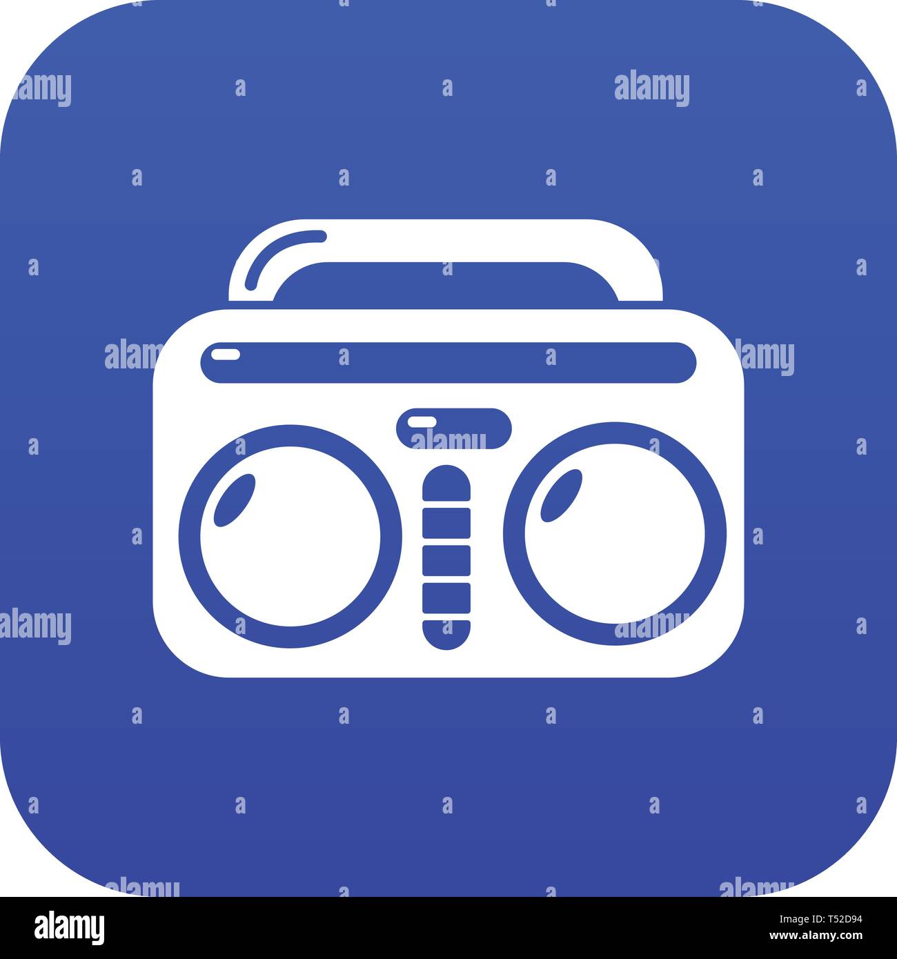 Vintage boombox icon blue vector Stock Vector Image & Art - Alamy