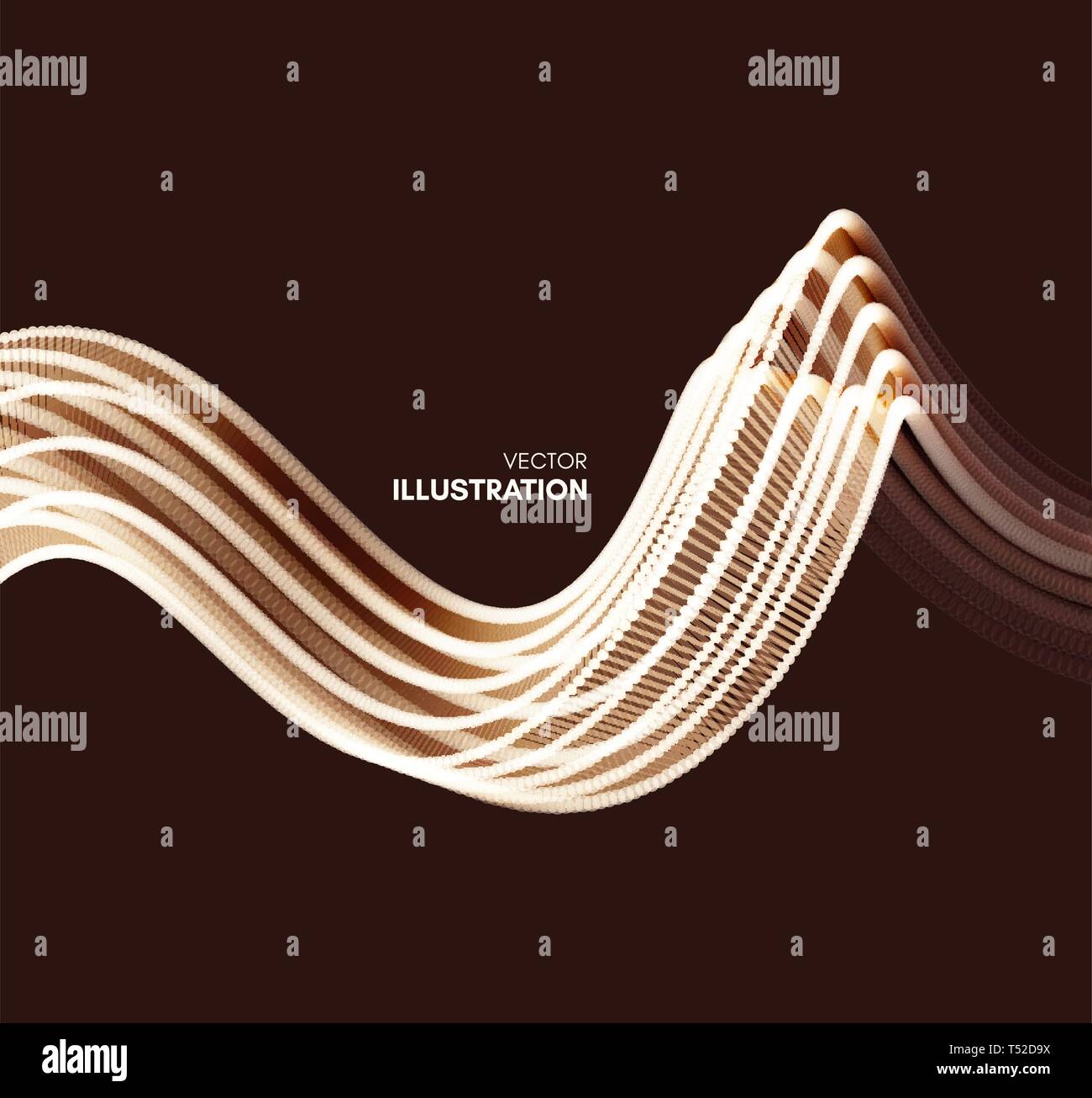 Wavy background with motion effect. 3d technology style. Vector ...