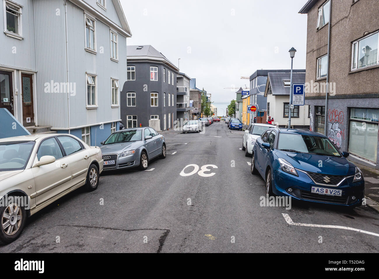 Street in Reykjavik, capital city of Iceland Stock Photo - Alamy