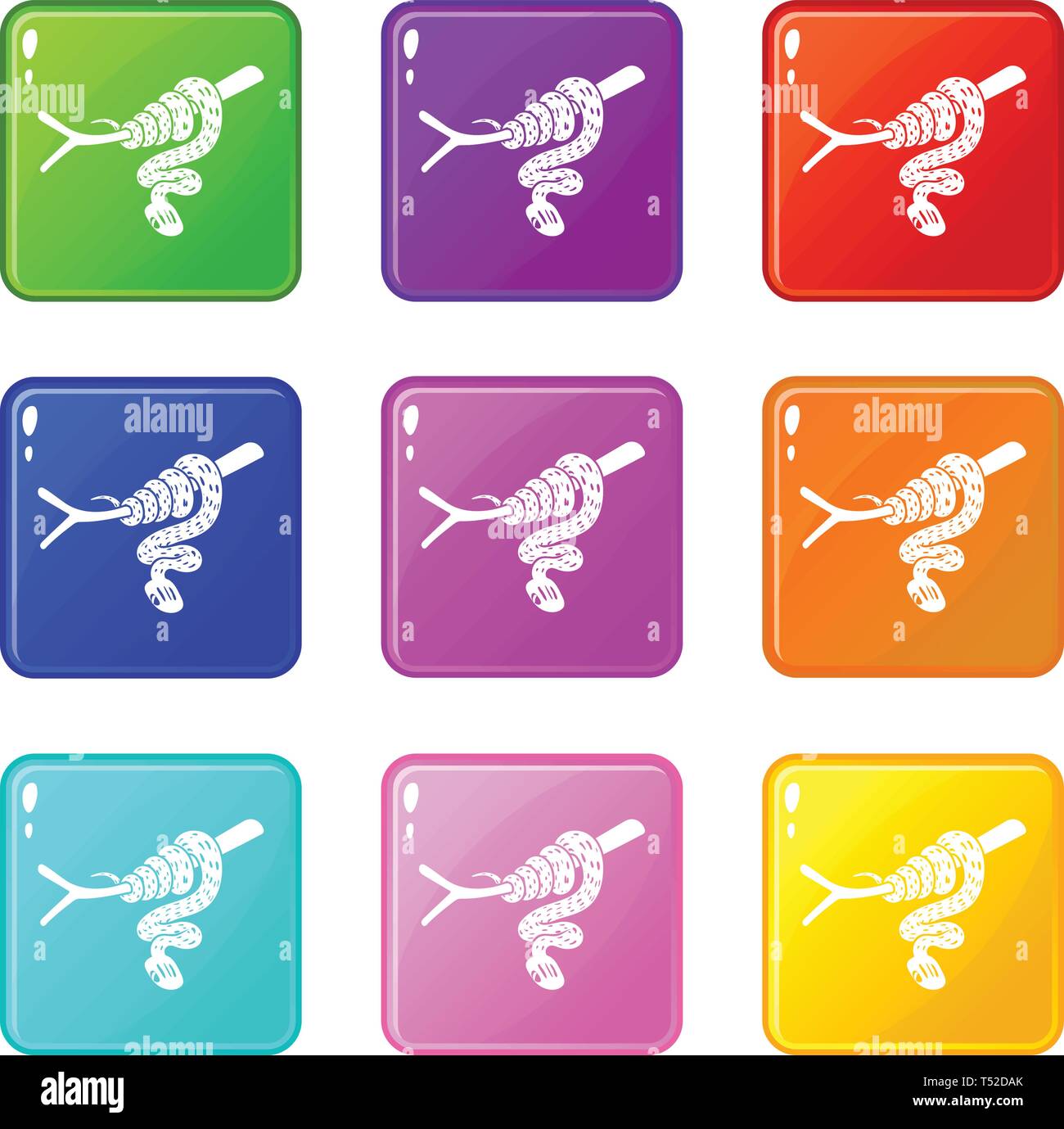 Tree snake icons set 9 color collection Stock Vector Image & Art - Alamy