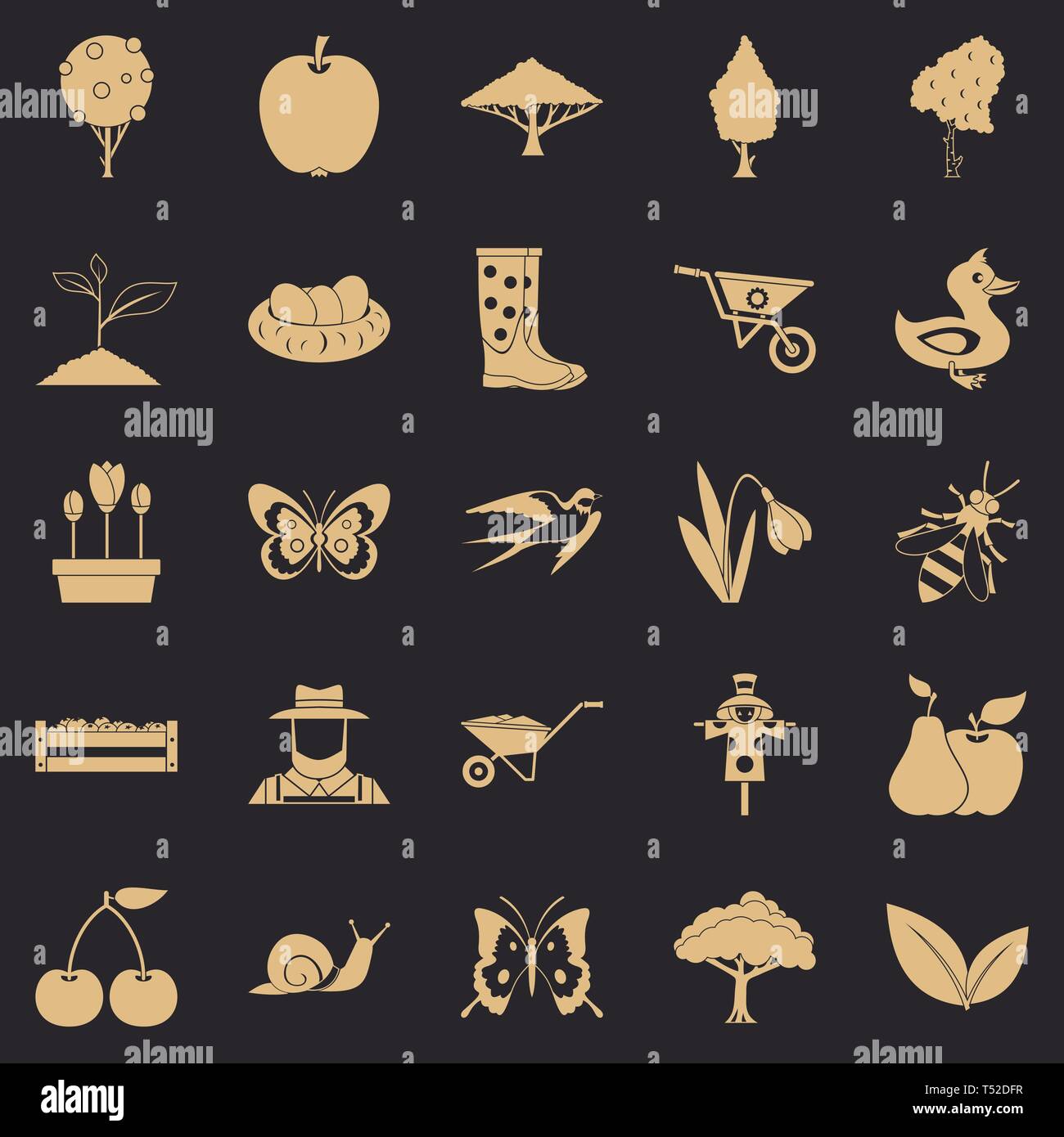 Plant icons set, simple style Stock Vector Image & Art - Alamy