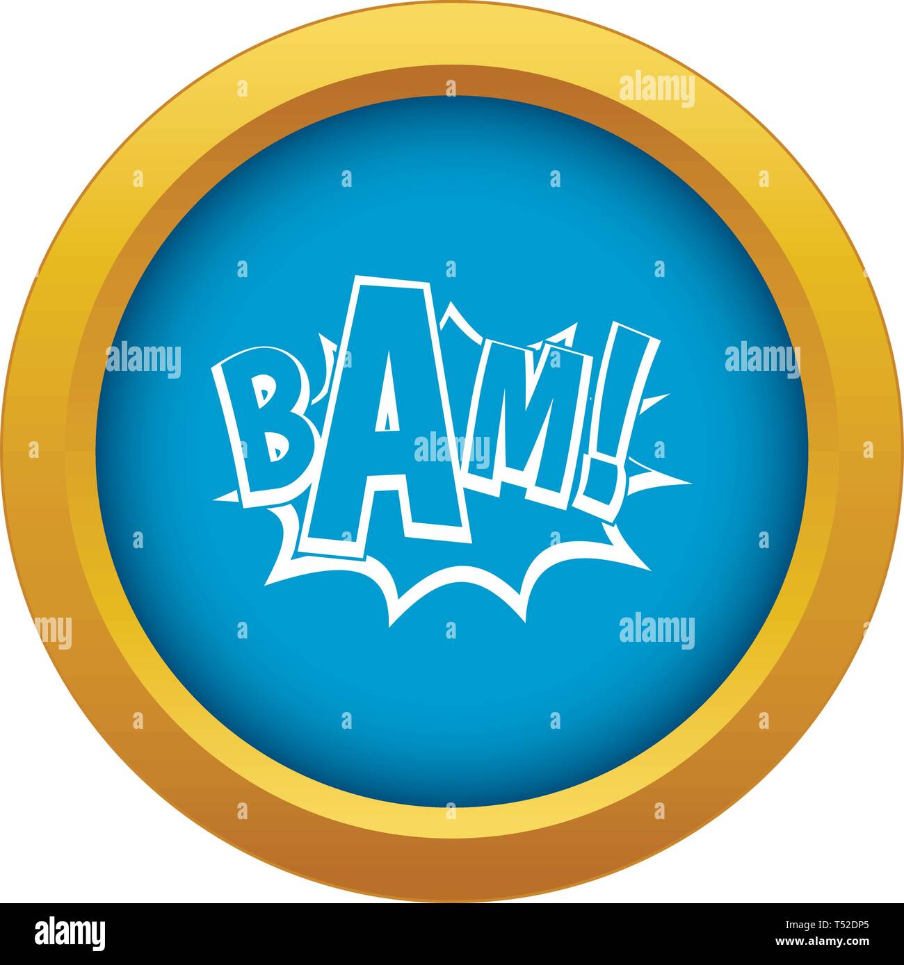 BAM, comic book bubble icon blue vector isolated Stock Vector Image ...