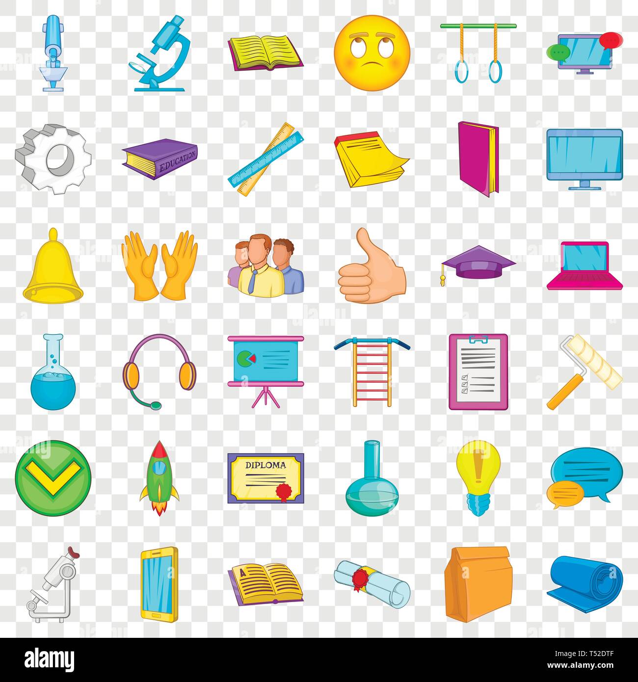 Internet learning icons set, cartoon style Stock Vector Image & Art - Alamy