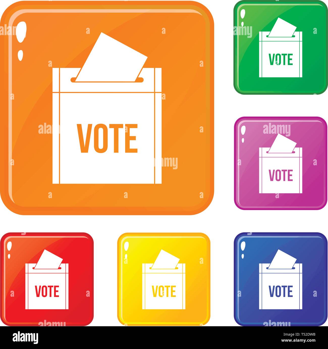 Ballot box icons set vector color Stock Vector Image & Art - Alamy