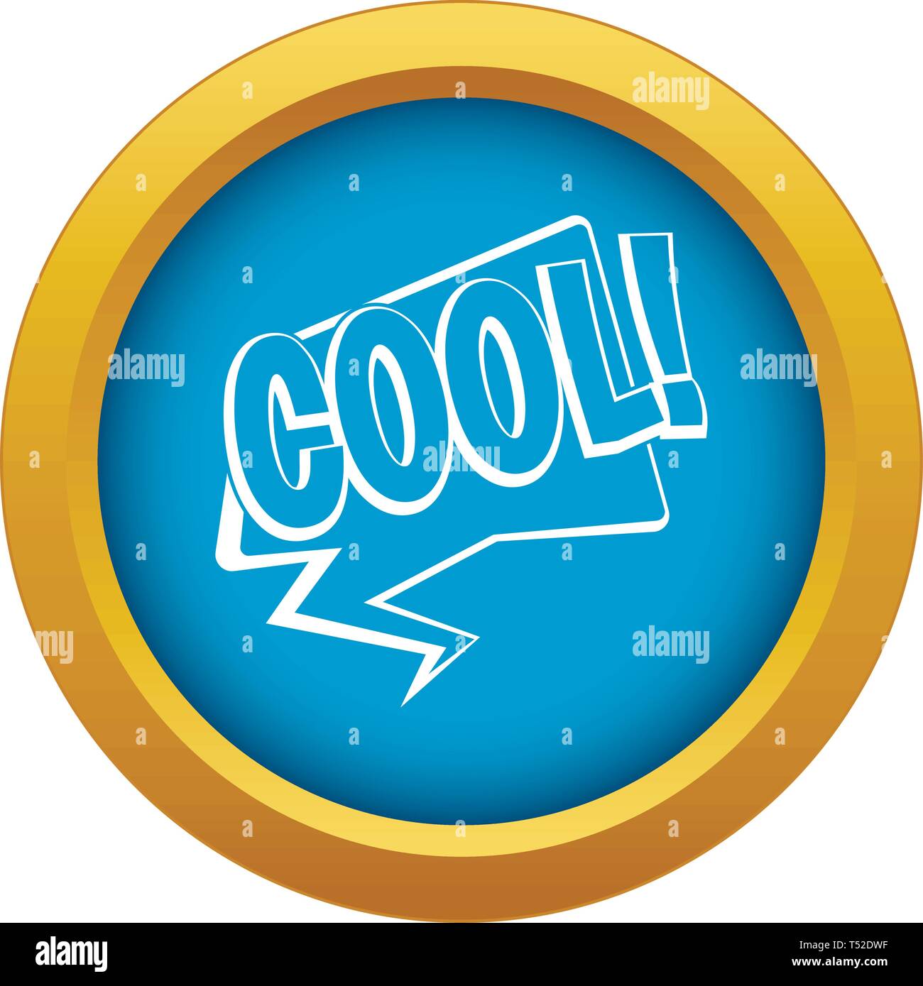 COOL, comic text speech bubble icon blue vector isolated Stock Vector ...