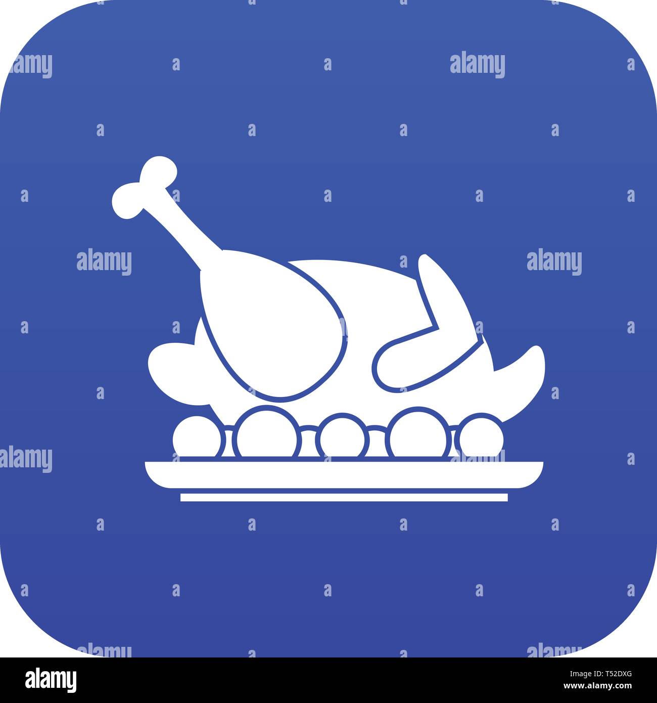 Roasted turkey icon digital blue Stock Vector Image & Art - Alamy