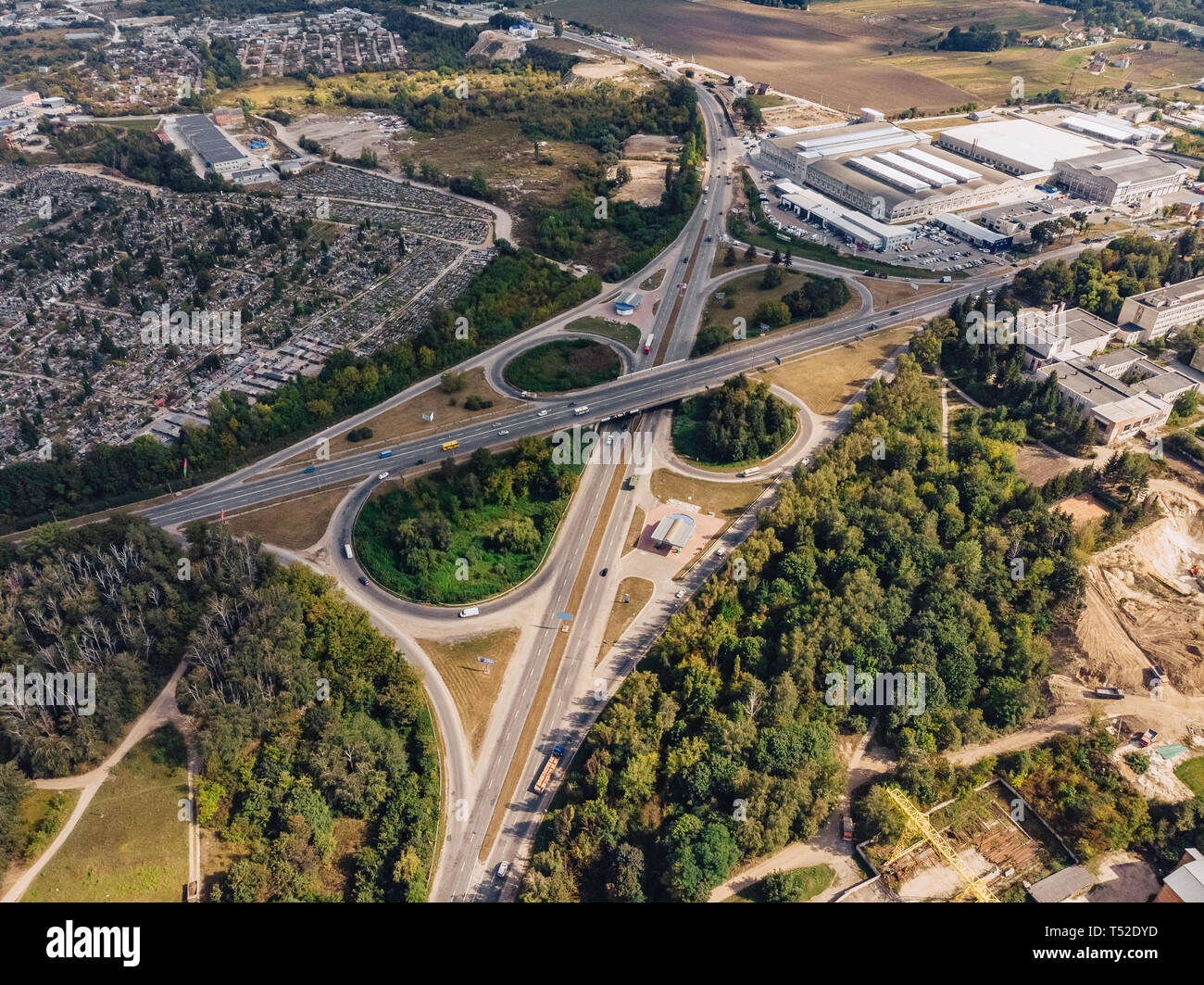 Transport motorway Ring View from Height, cars and important ...