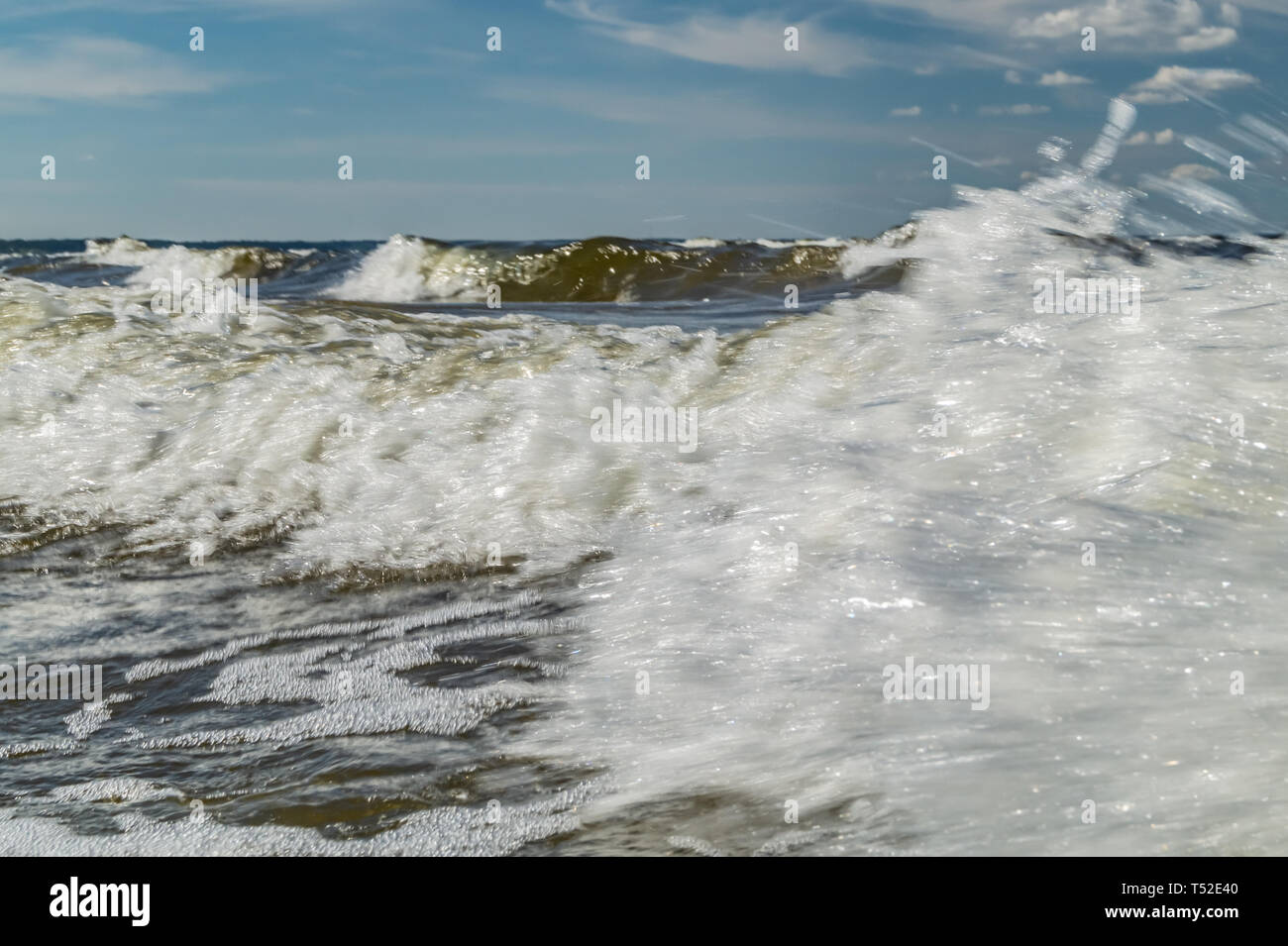 Sea waves close-up with white wave crests Stock Photo - Alamy