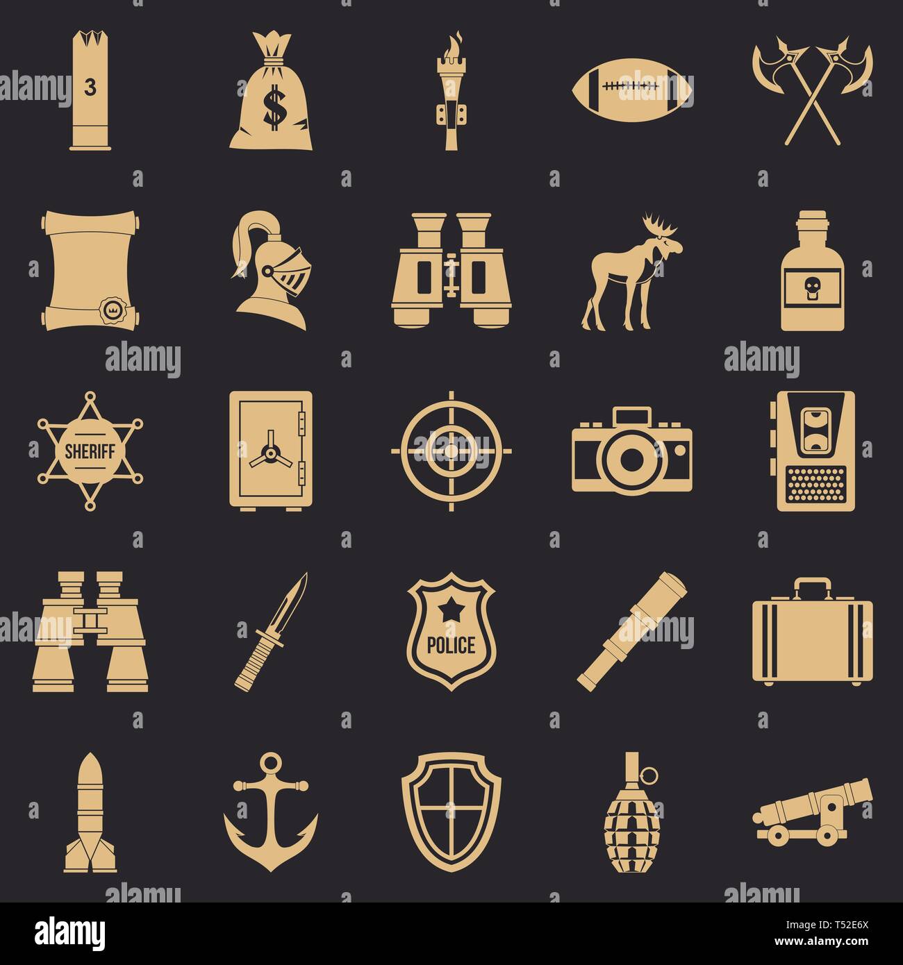 Guns icons set, simple style Stock Vector Image & Art - Alamy