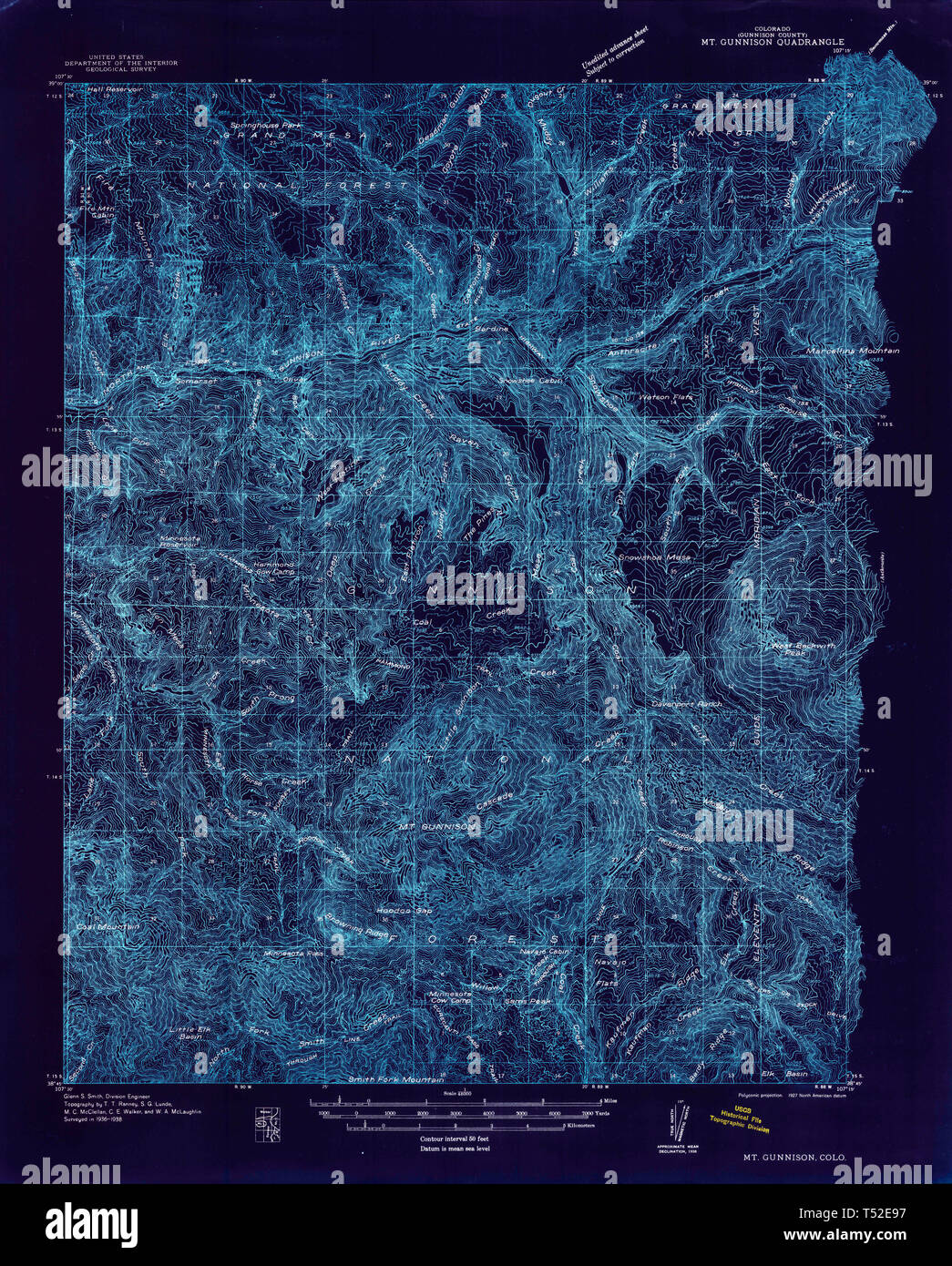 Gunnison map hi-res stock photography and images - Alamy