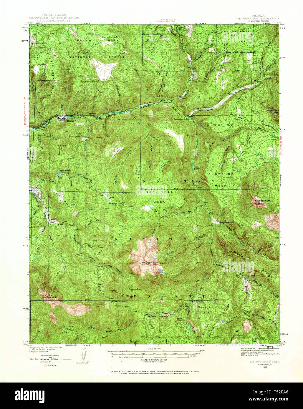 Gunnison map hi-res stock photography and images - Alamy