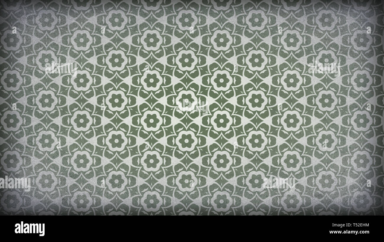 Green and Grey Vintage Decorative Floral Pattern Background Stock Photo ...