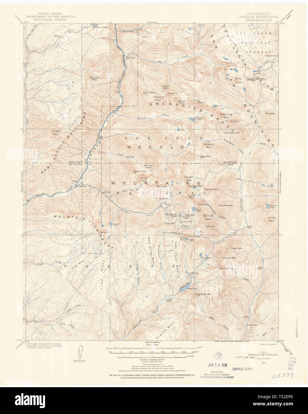 Map colorado 1900 hi-res stock photography and images - Alamy