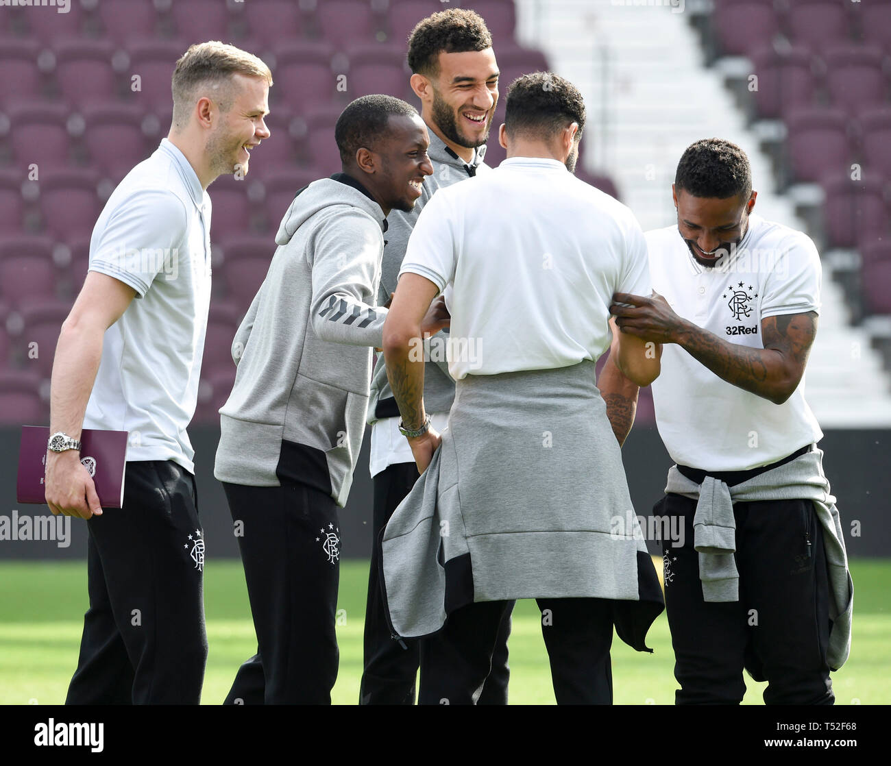 Rangers' Rangers Andy Firth, Glen Kamara, Connor Goldson, Wes ...