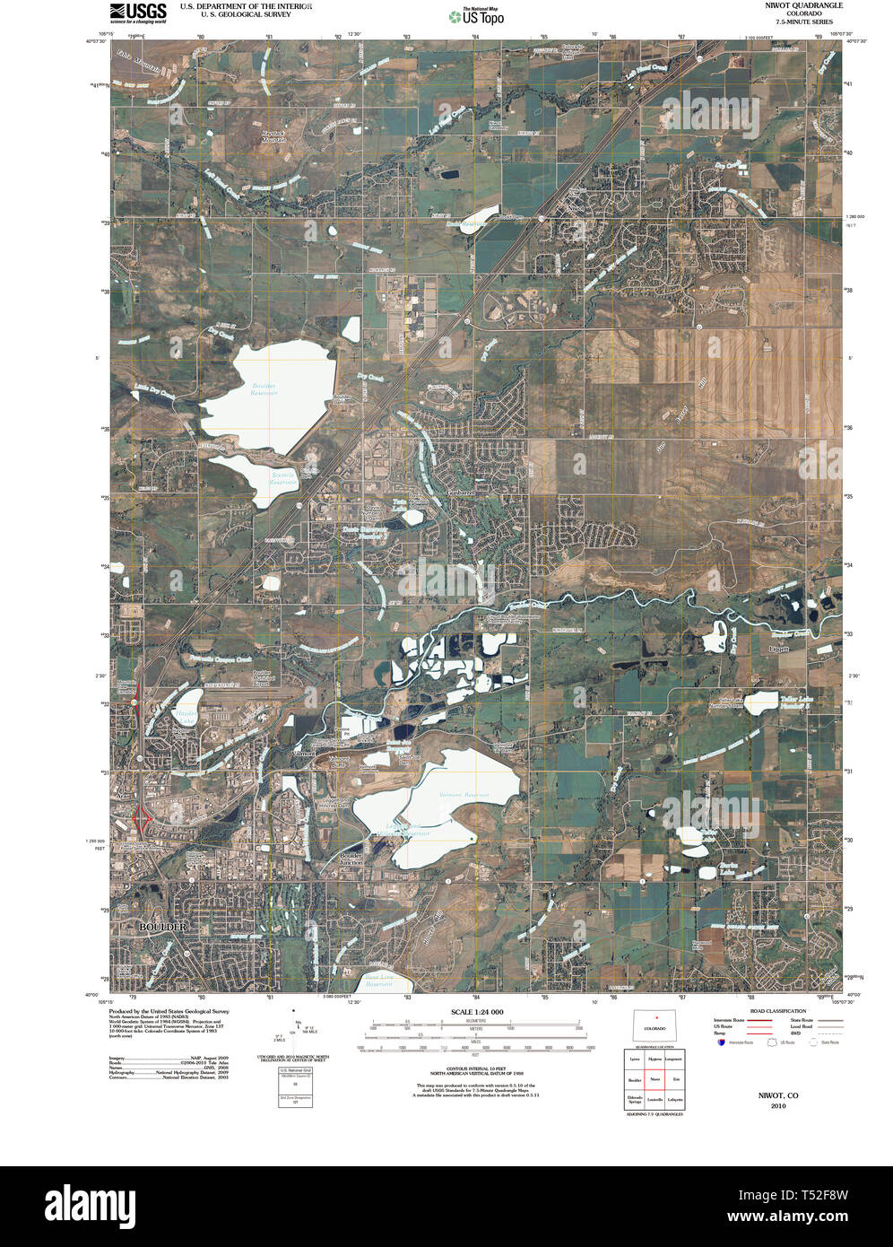 USGS TOPO Map Colorado CO Niwot 20100929 TM Restoration Stock Photo - Alamy