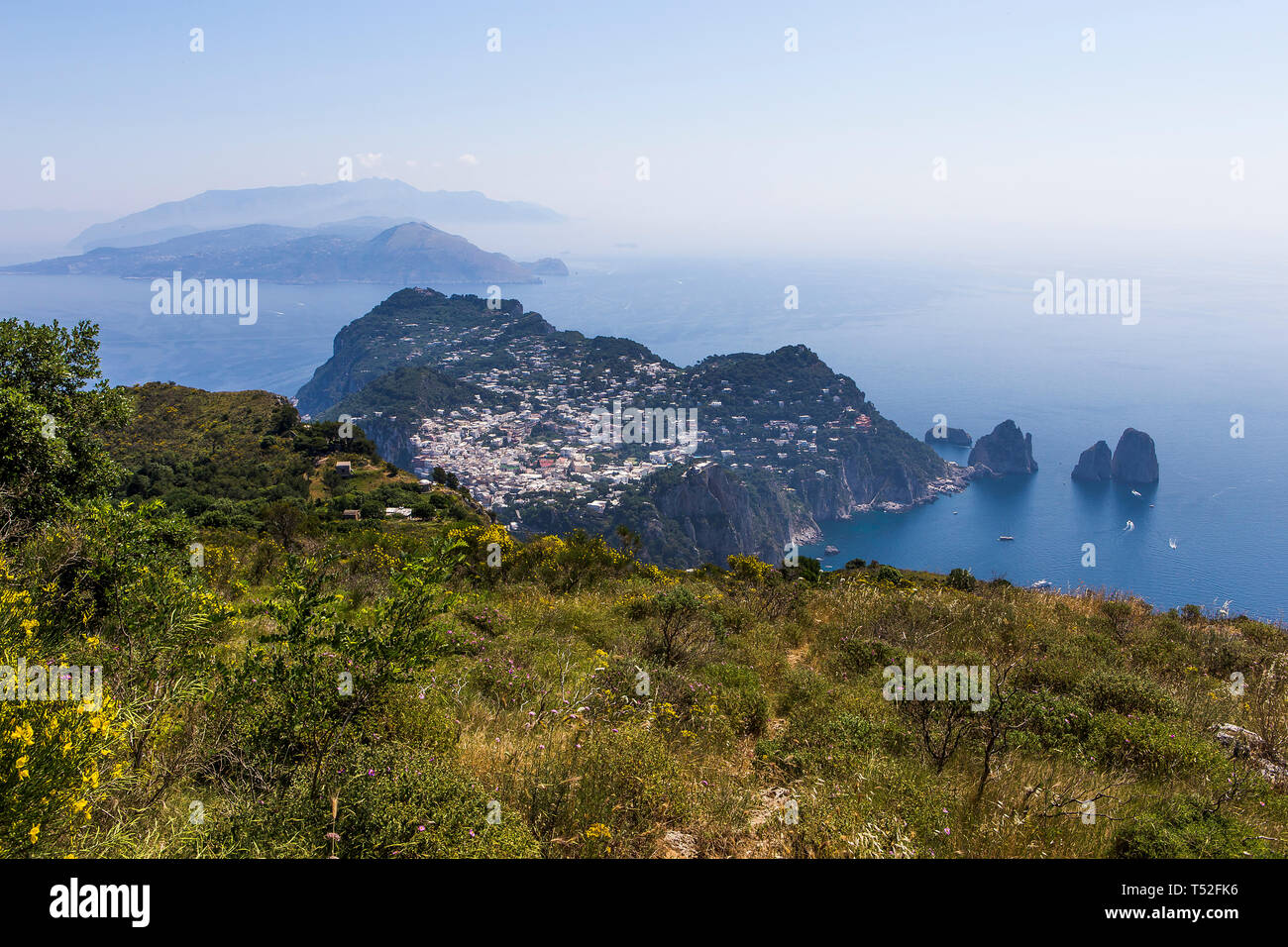 panorama of Faraglioni island and cliffs, Capri, Italy Stock Photo - Alamy