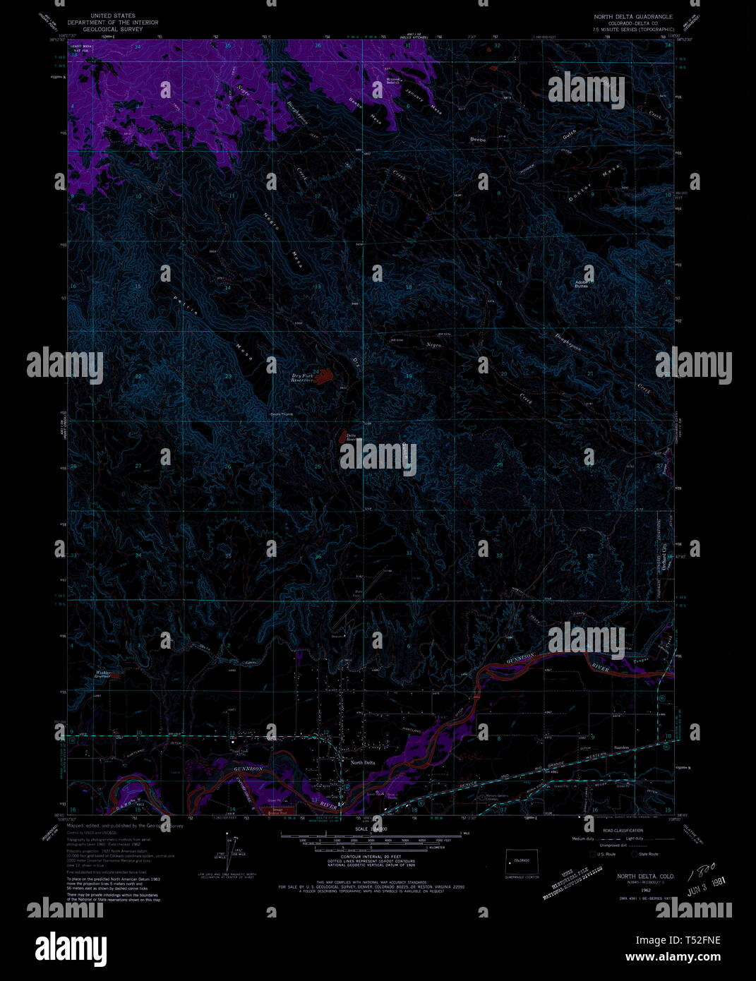 Delta colorado map hi-res stock photography and images - Alamy