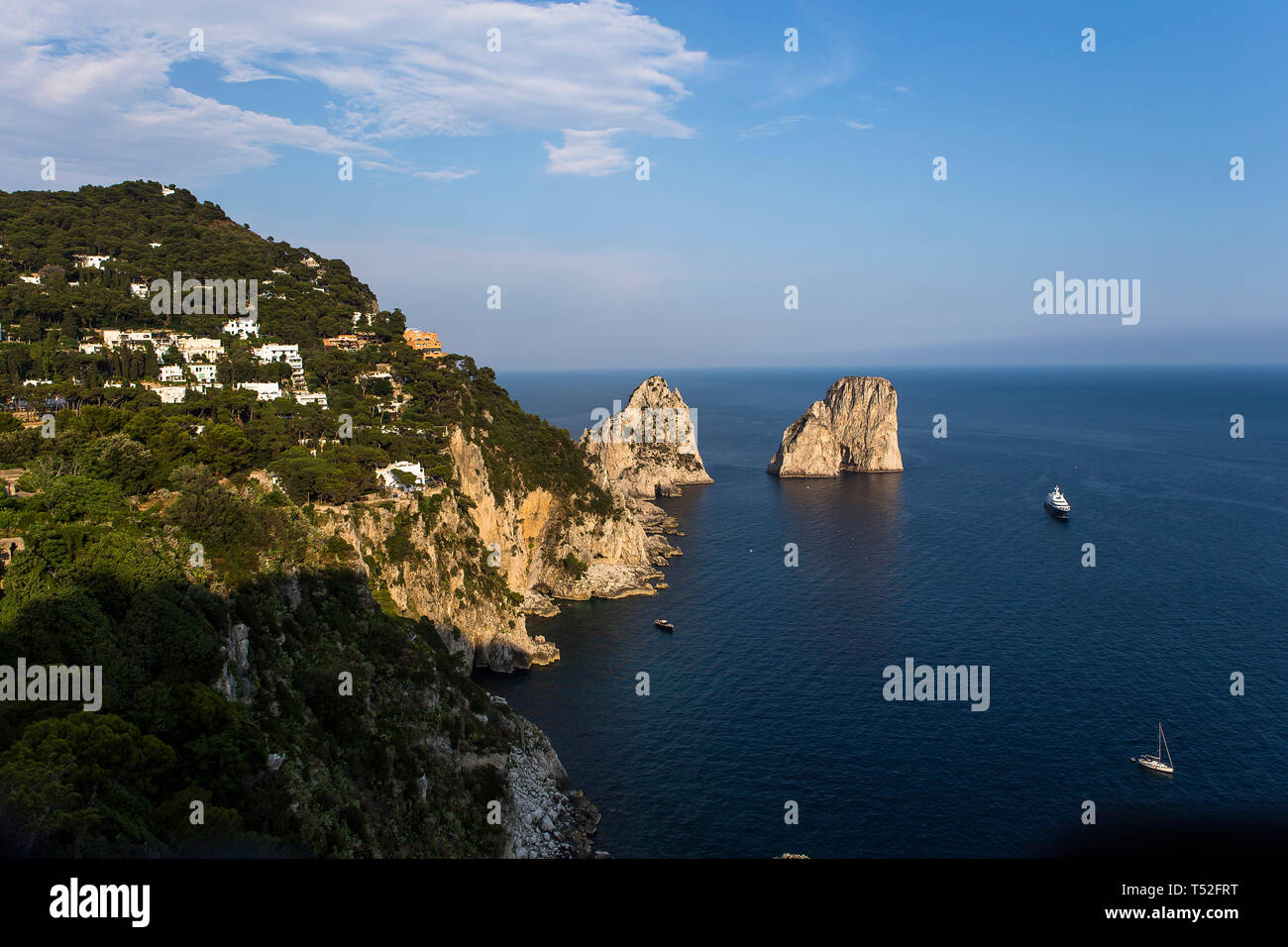 panorama of Faraglioni island and cliffs, Capri, Italy Stock Photo - Alamy