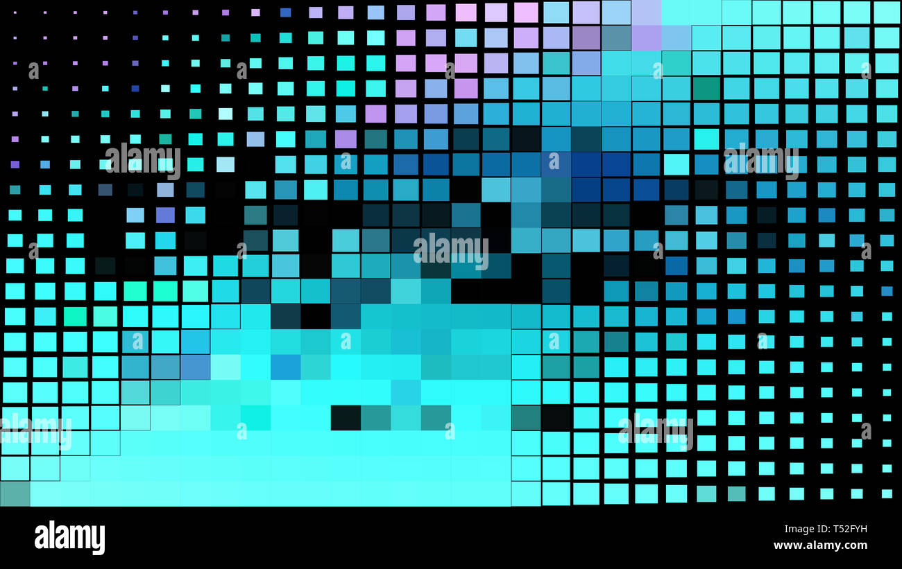 Abstract Black and Turquoise Square Mosaic Tile Background Stock Photo ...