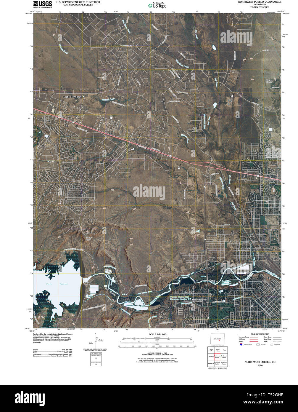 Map of pueblo colorado hi-res stock photography and images - Alamy