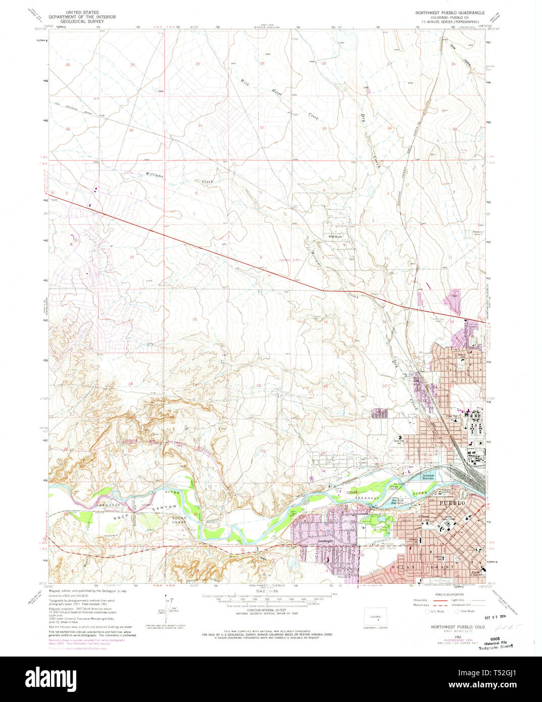 USGS TOPO Map Colorado CO Northwest Pueblo 233965 1961 24000 ...