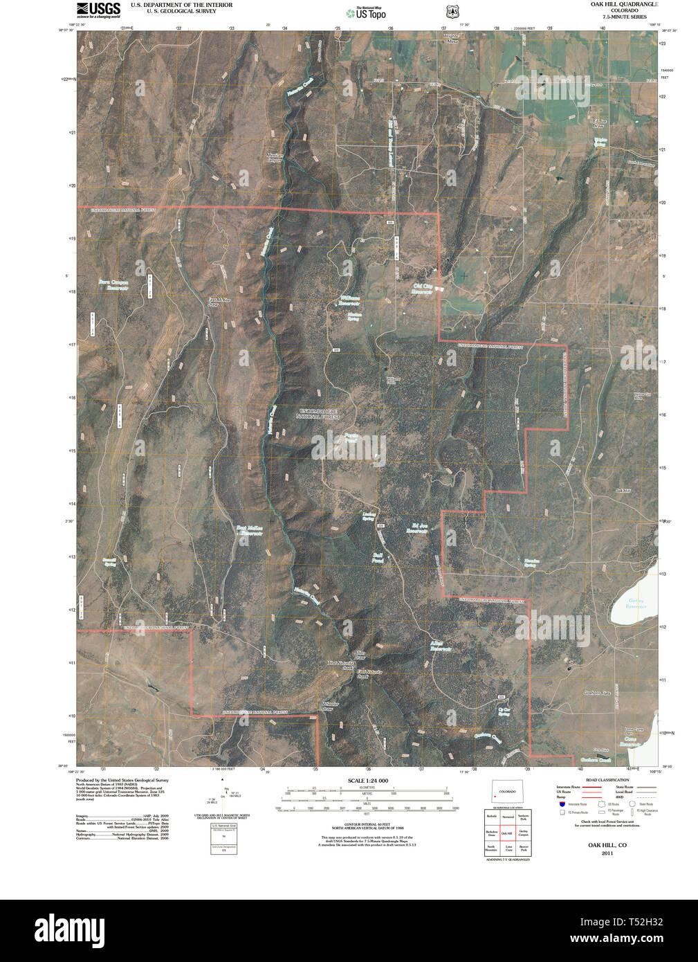 Oak hill map hi-res stock photography and images - Alamy