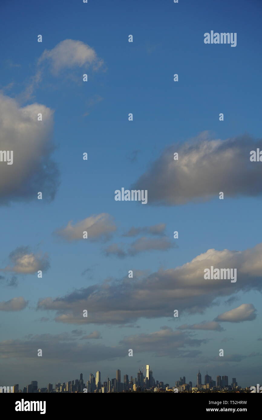 Melbourne City and the sky above from Brighton Beach Stock Photo - Alamy