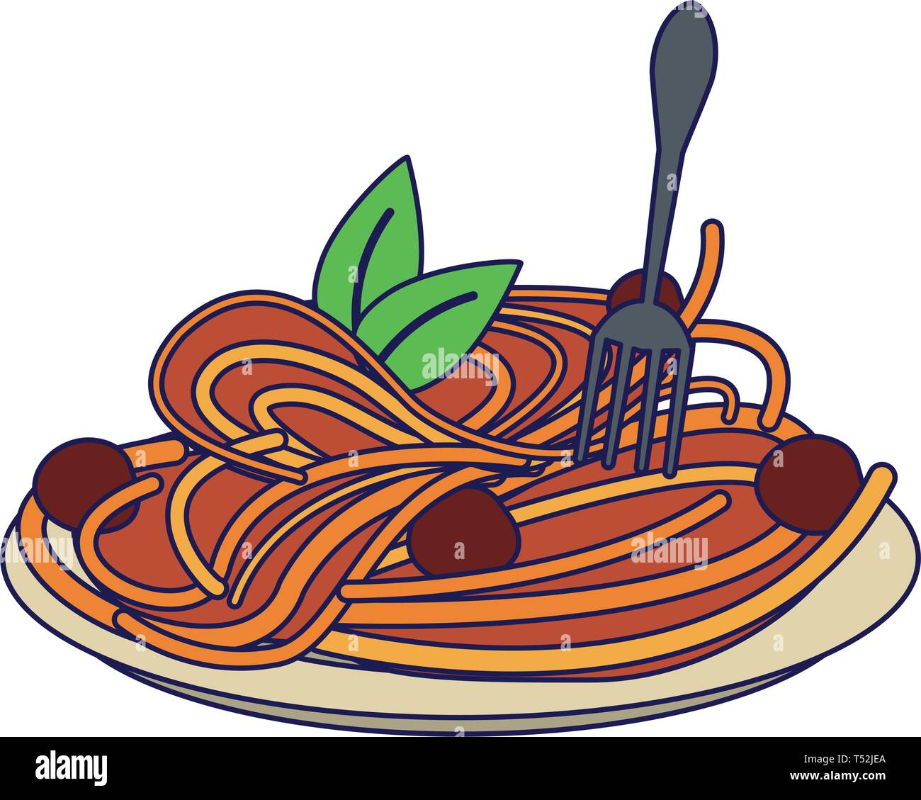 Spaghetti bolognese bowl italian Stock Vector Images - Alamy