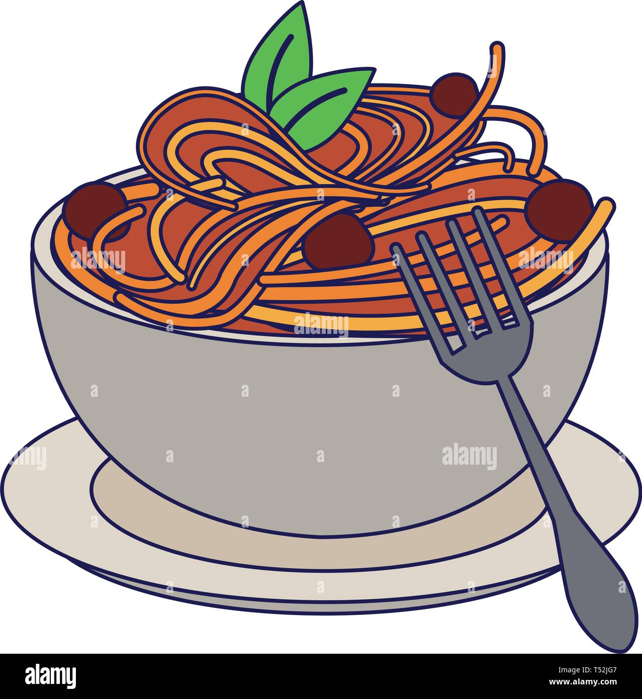 Spaghetti bolognese bowl italian Stock Vector Images - Alamy