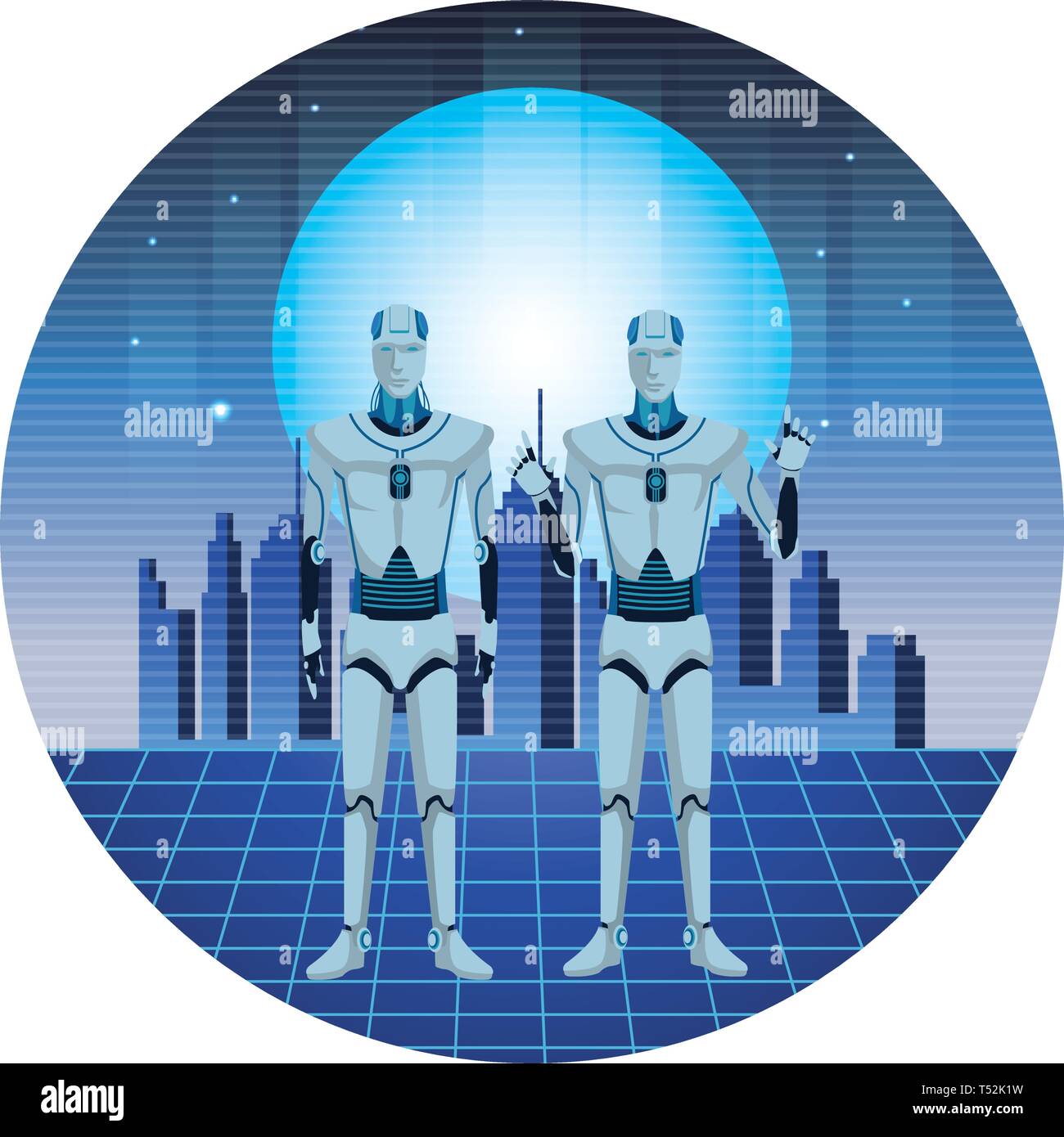 humanoid robots avatar round icon Stock Vector Image & Art - Alamy