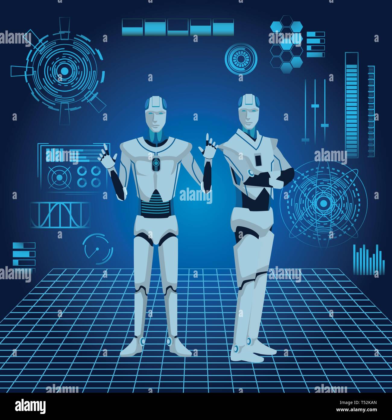 Ai humanoid robot thinking Stock Vector Images - Alamy