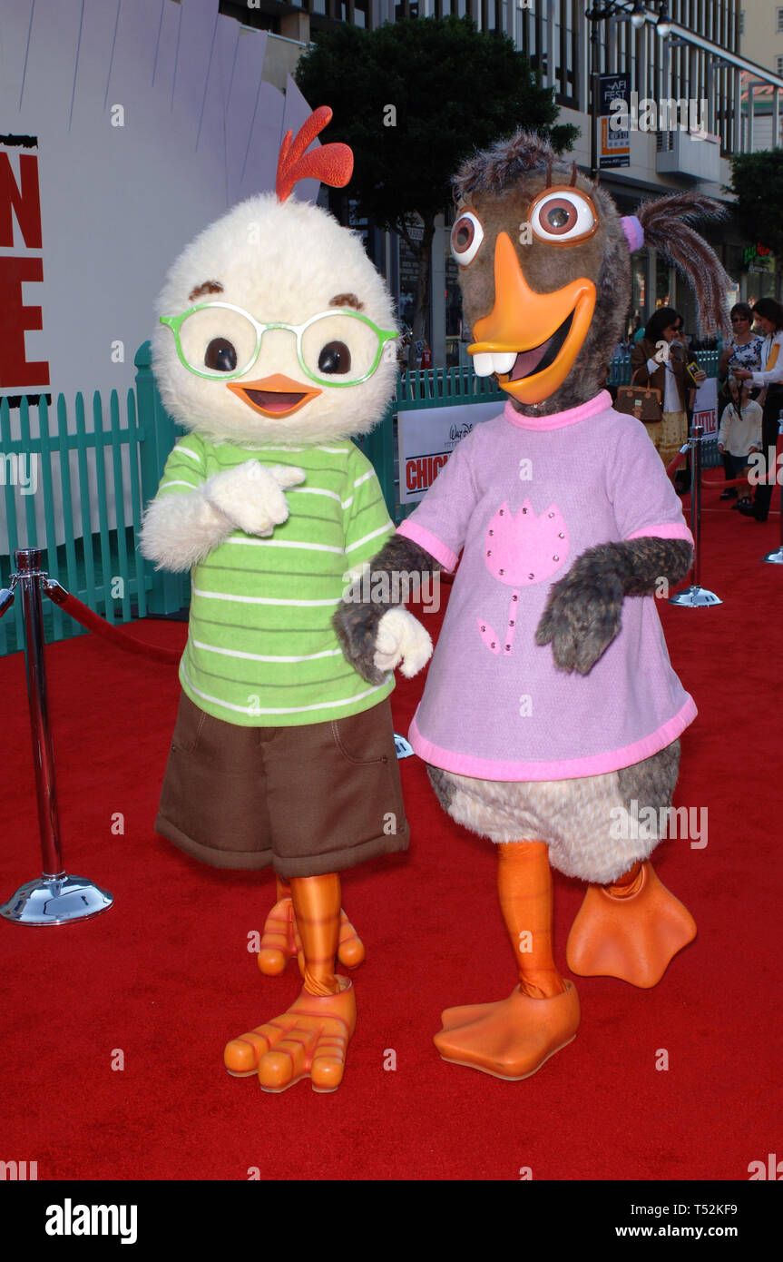 LOS ANGELES, CA. October 30, 2005: Chicken Little characters at the ...