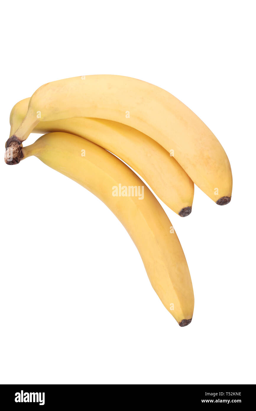 three yellow banana isolated Stock Photo - Alamy