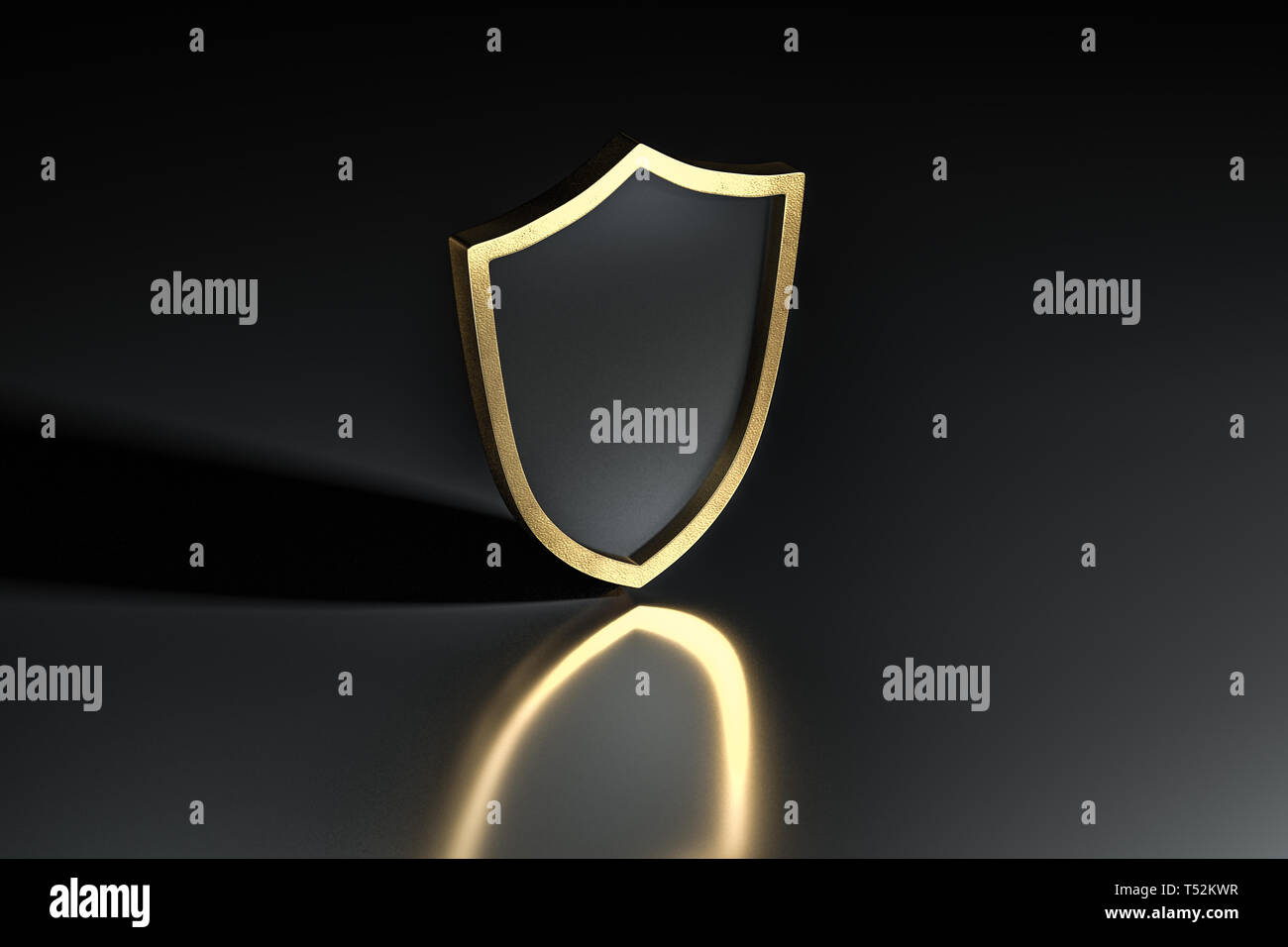 3d rendering, a defense shield with technological background, computer ...