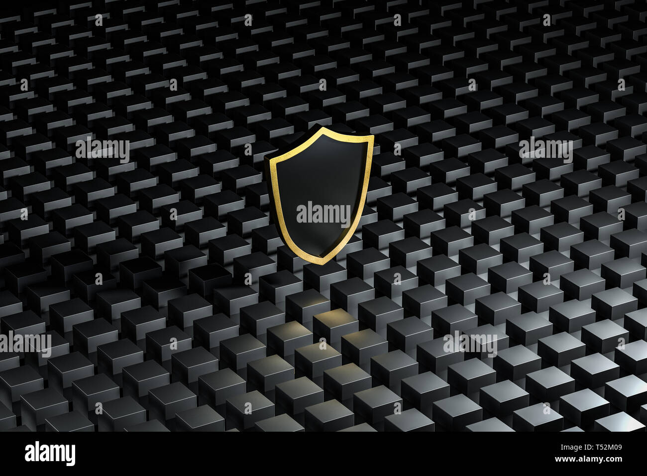 3d rendering, a defense shield with technological background, computer ...