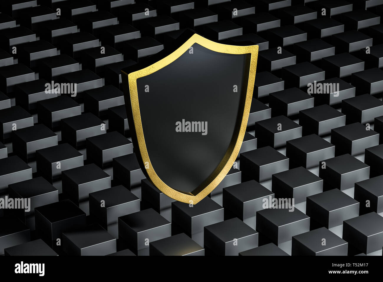 3d rendering, a defense shield with technological background, computer ...