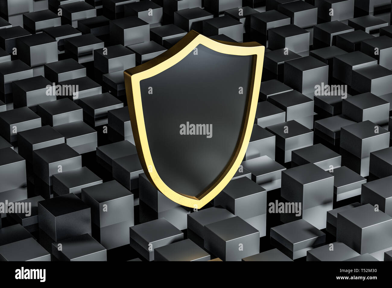 3d rendering, a defense shield with technological background, computer ...