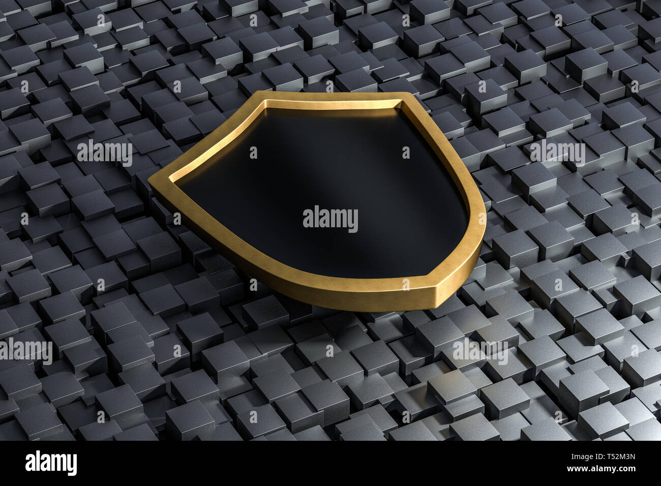 3d rendering, a defense shield with technological background, computer ...